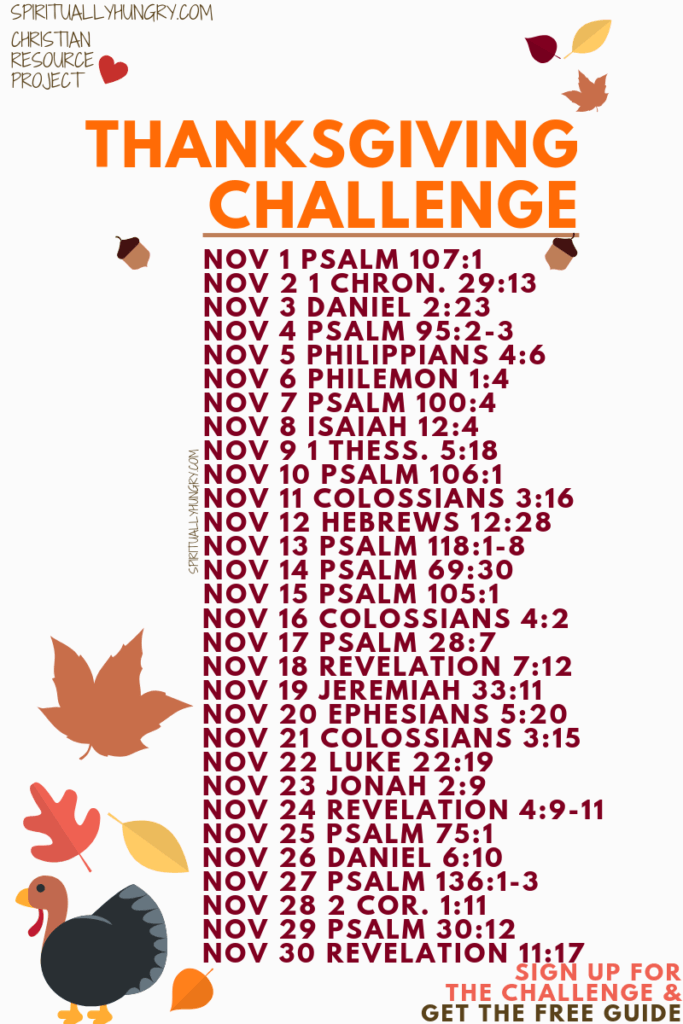 November Challenge: 30 Days of Thanks - Spiritually Hungry