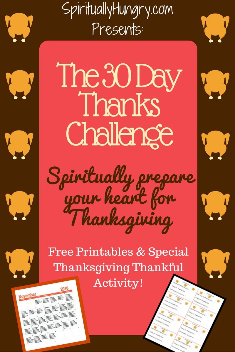 November Challenge: 30 Days of Thanks - Spiritually Hungry