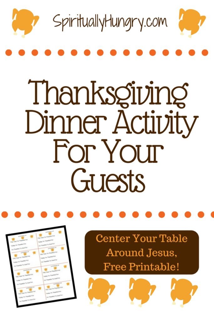 Thanksgiving Dinner Activity - Spiritually Hungry