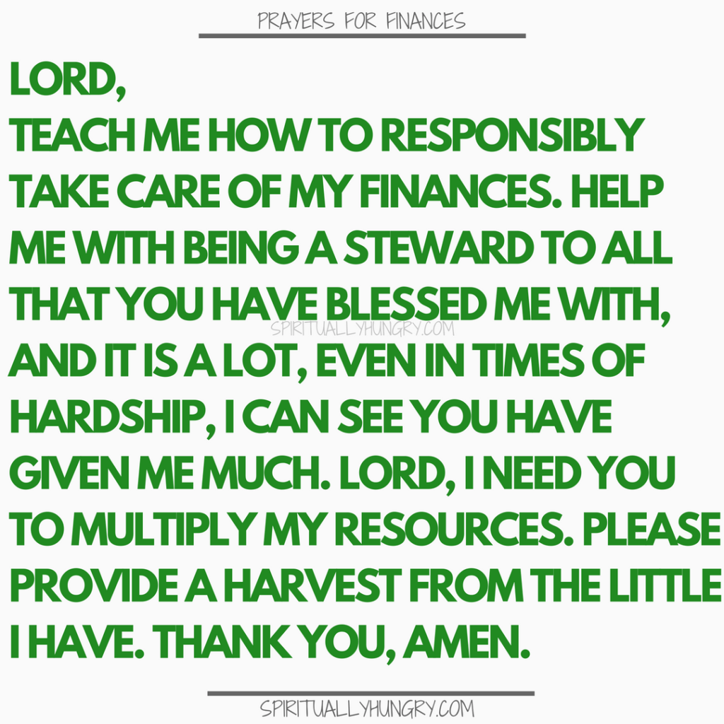 21 Prayers For Finances To Say Right Now - Spiritually Hungry