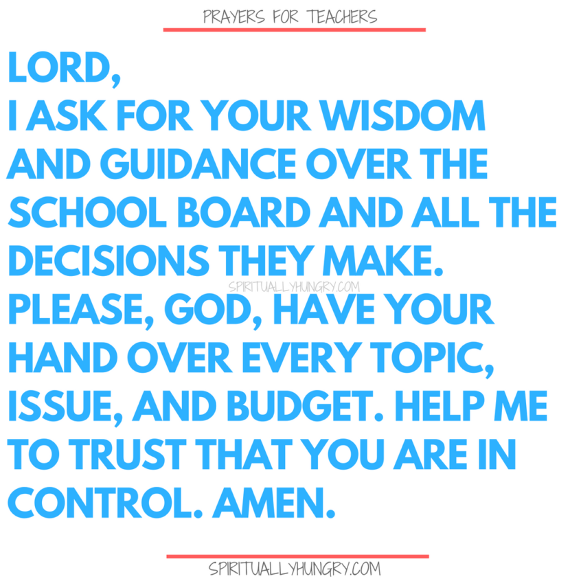 Prayer For Teachers - 21 Short Prayers To Say - Spiritually Hungry