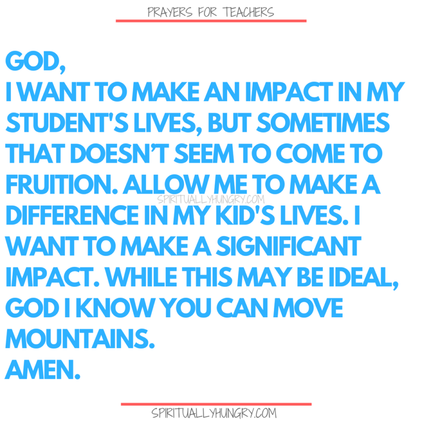 Prayer For Teachers - 21 Short Prayers To Say - Spiritually Hungry