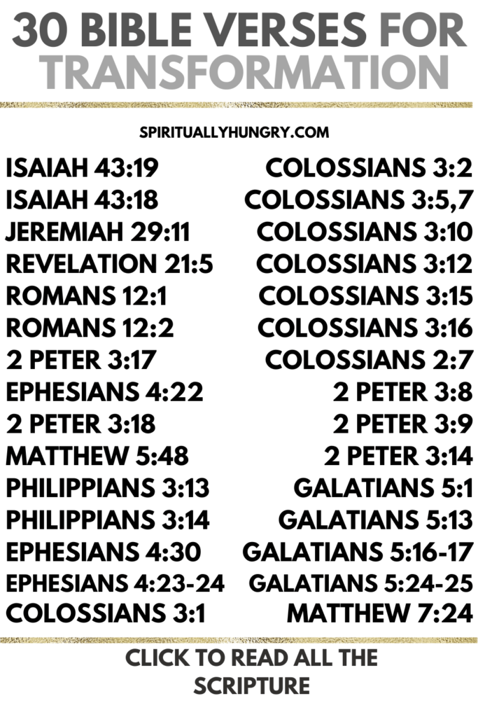 31 Bible Verses For Transformation - Spiritually Hungry
